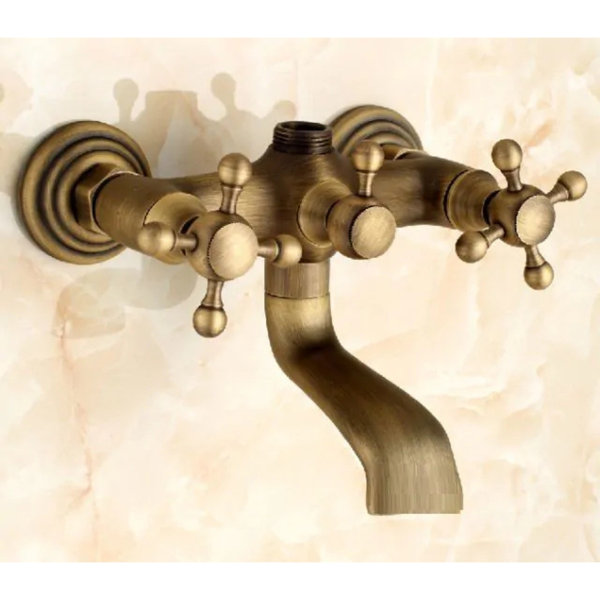 Juno Showers Juno Solid Brass Antique Design Claw Foot Wall Mount Bathtub Faucet | Wayfair
